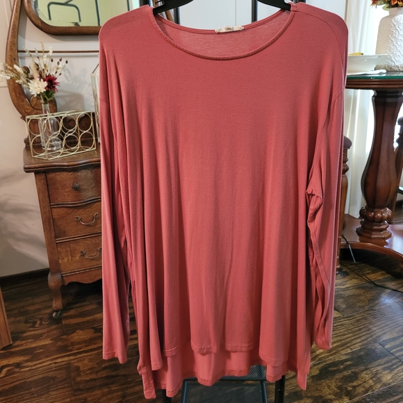 easel | Tops | Womens Long Sleeve Tunic Top In A Rusty Mauve | Poshmark